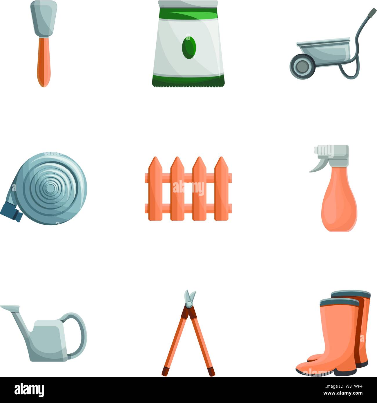 House garden tools icon set. Cartoon set of 9 house garden tools vector ...