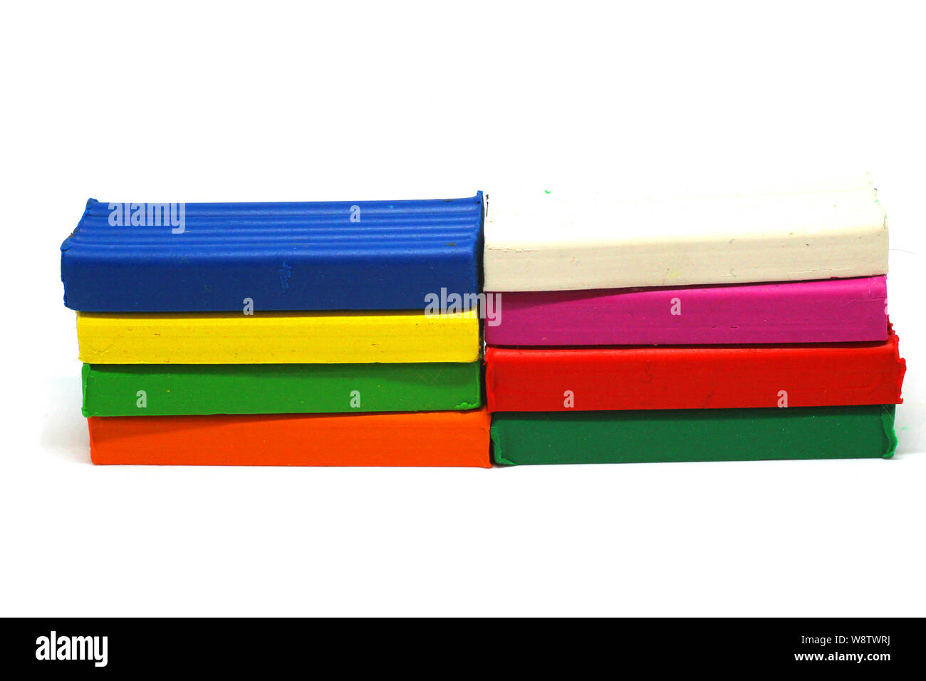 Colorful plasticine sticks isolated on white background Stock Photo - Alamy
