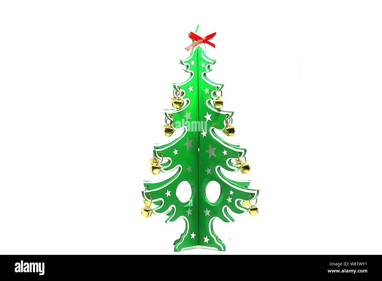 Small decorated christmas tree isolated on white background Stock Photo ...