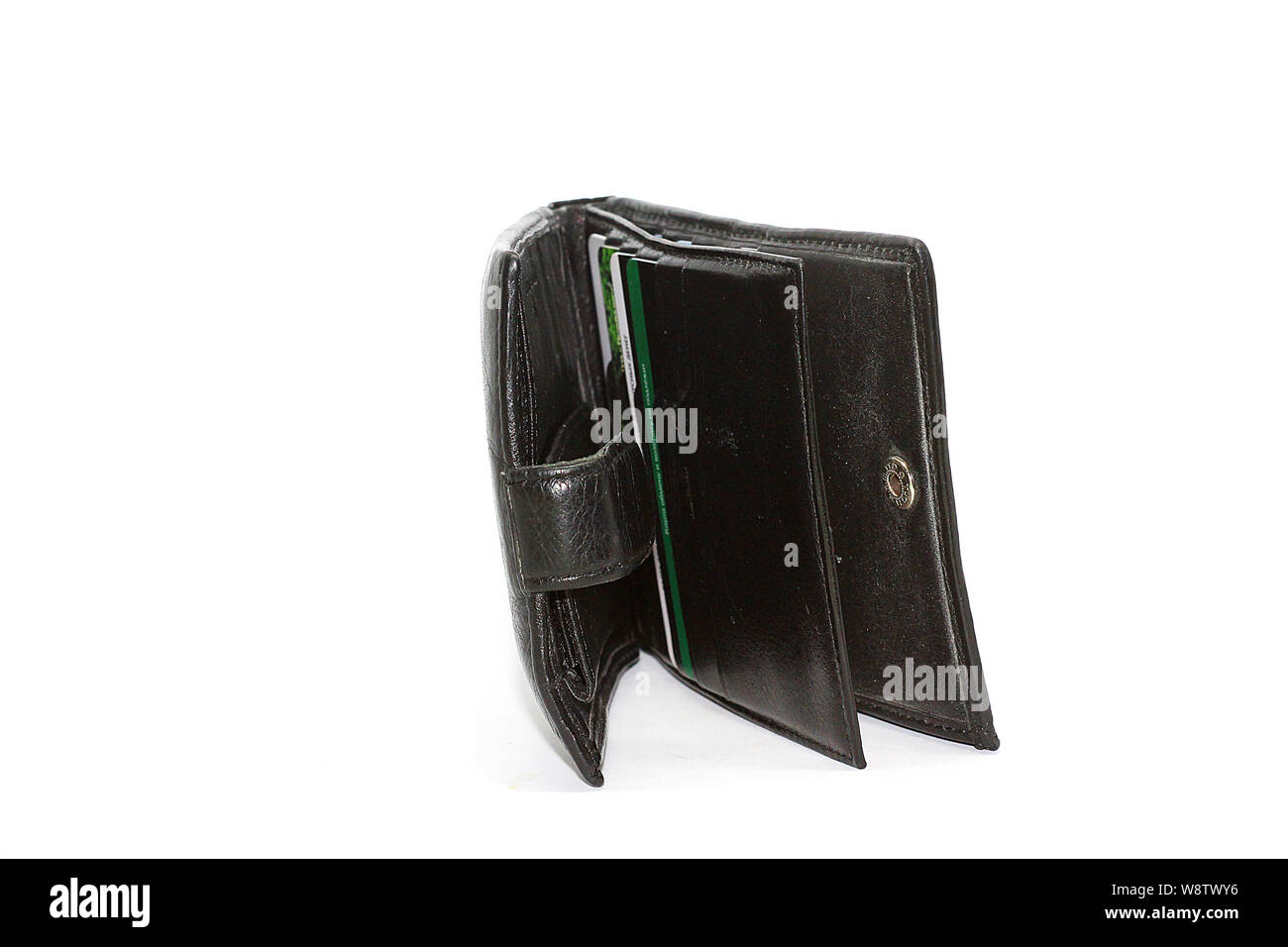 Black Wallet isolated white background Stock Photo - Alamy