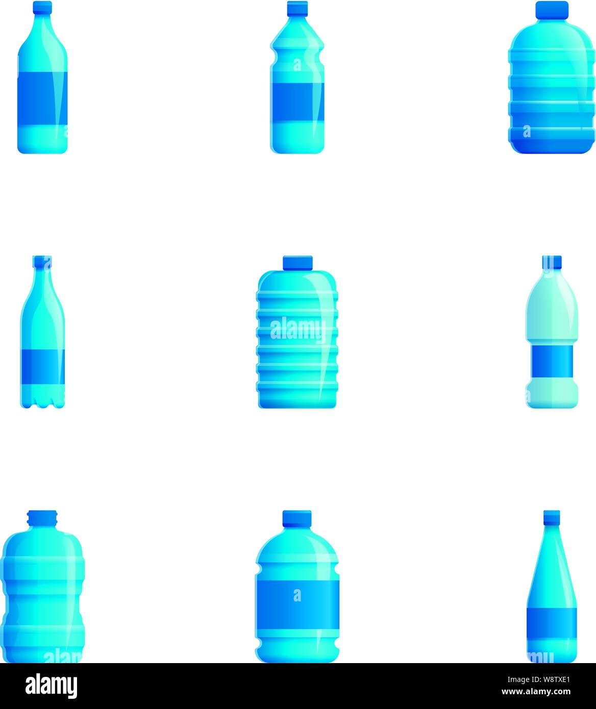 Purify water icon set. Cartoon set of 9 purify water vector icons for ...