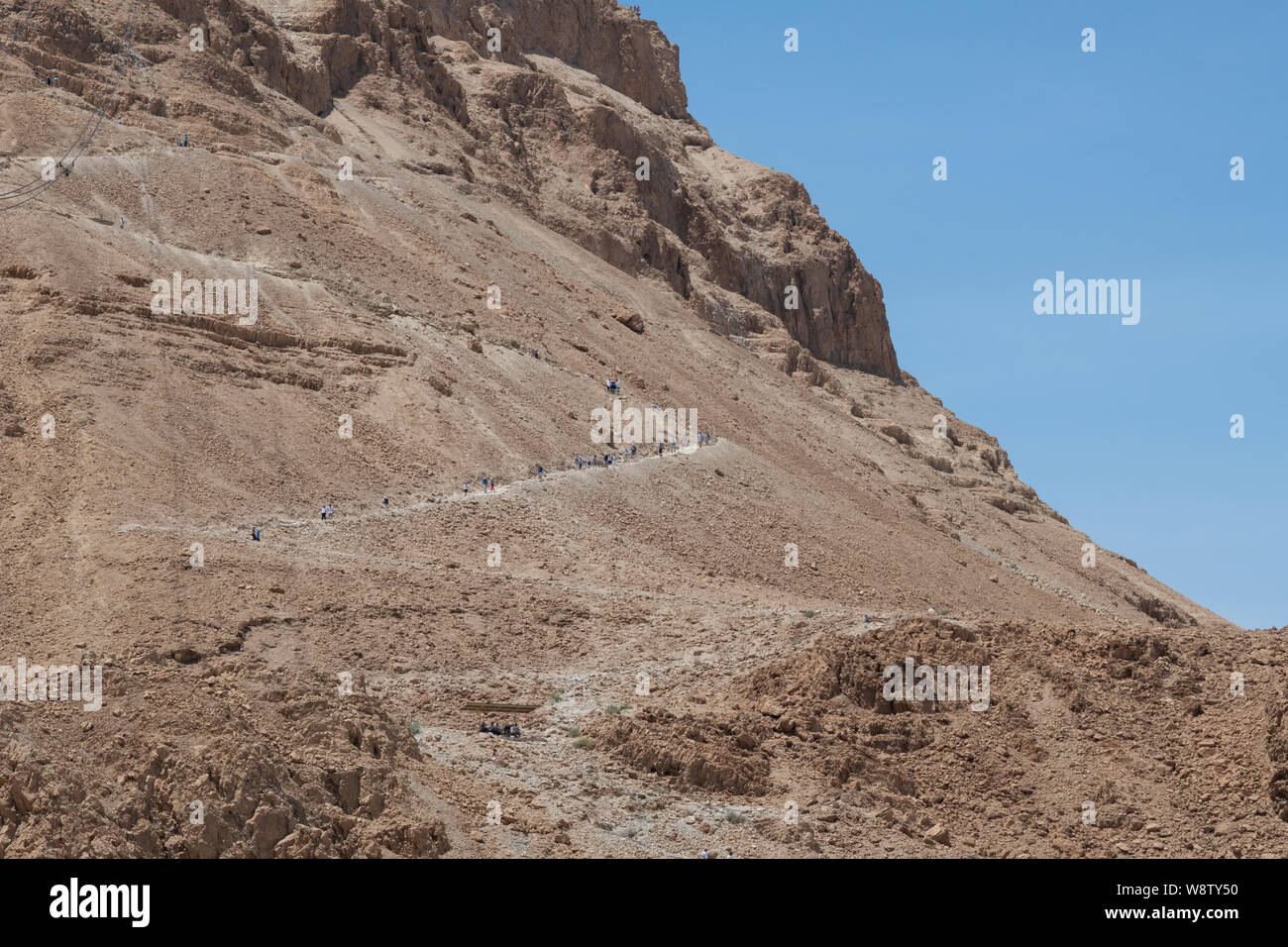 Israel, historic Masada aka Massada. Snake Path aka Snake Trail, hiking ...