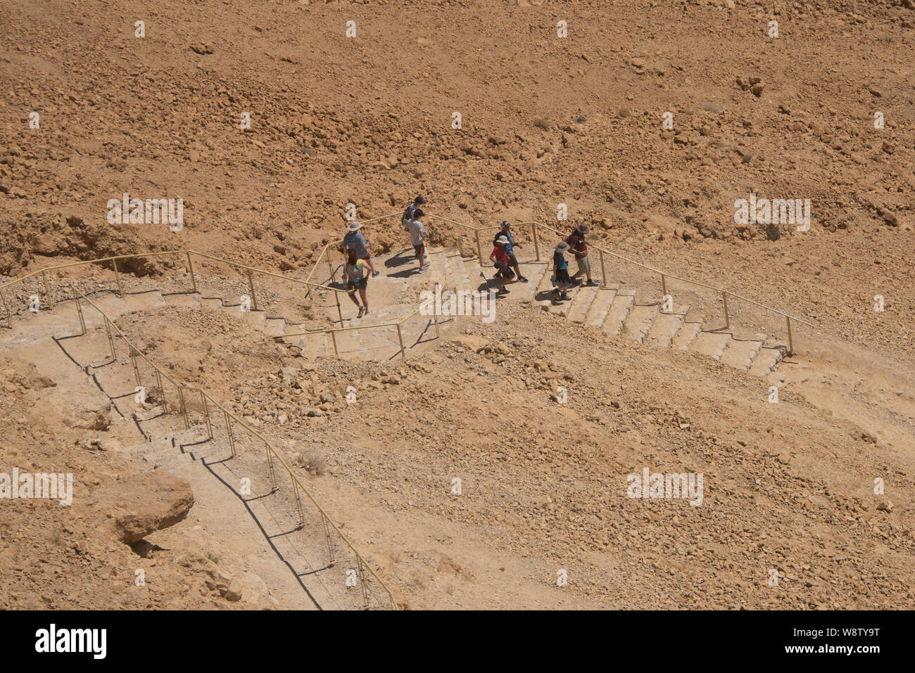 Israel, historic Masada aka Massada. Snake Path aka Snake Trail, hiking ...