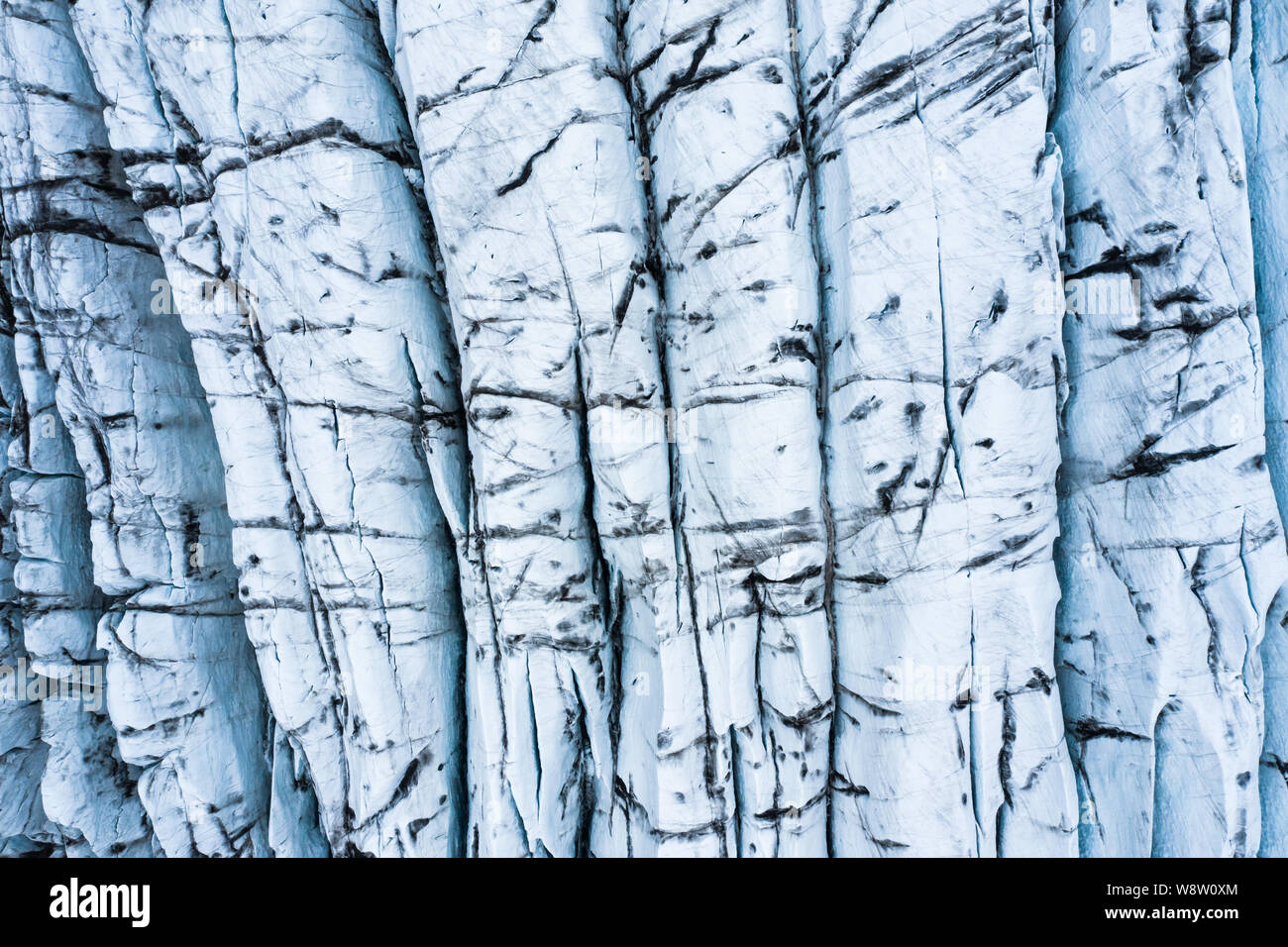 aerial view of glacier from above, ice texture landscape,Iceland Stock ...