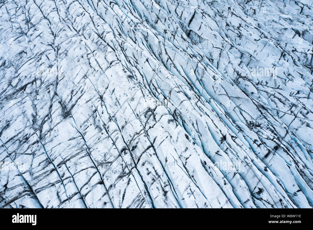 aerial view of glacier from above, ice texture landscape,Iceland Stock ...
