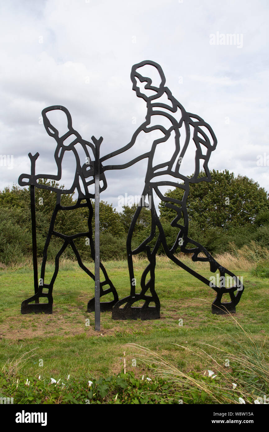 The Ramblers, public sculpture by Ray Smith, Heston Farm Estate, Heston ...