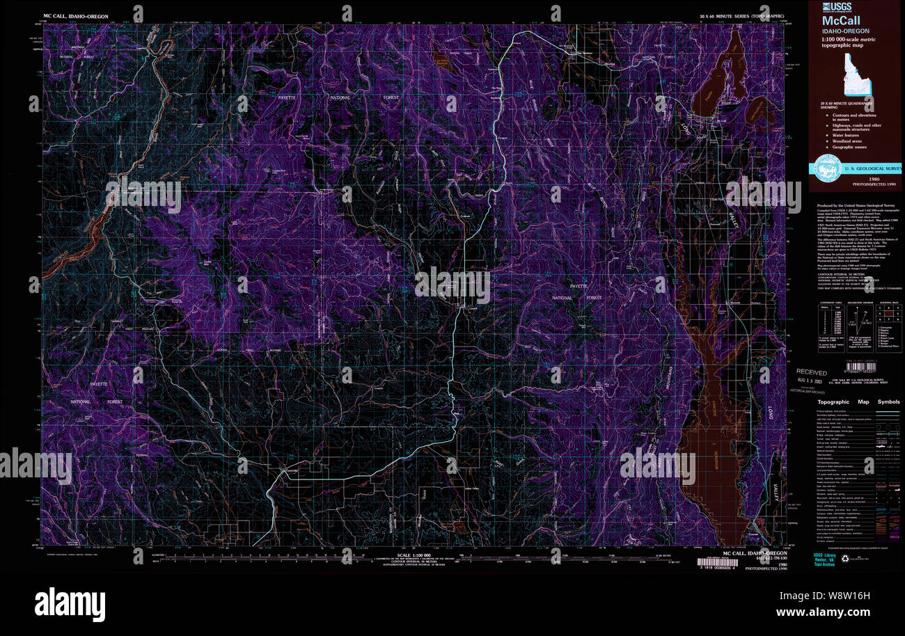 Map of mccall idaho hi-res stock photography and images - Alamy