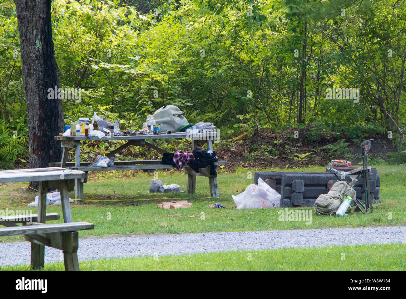 Messy campsite hi-res stock photography and images - Alamy