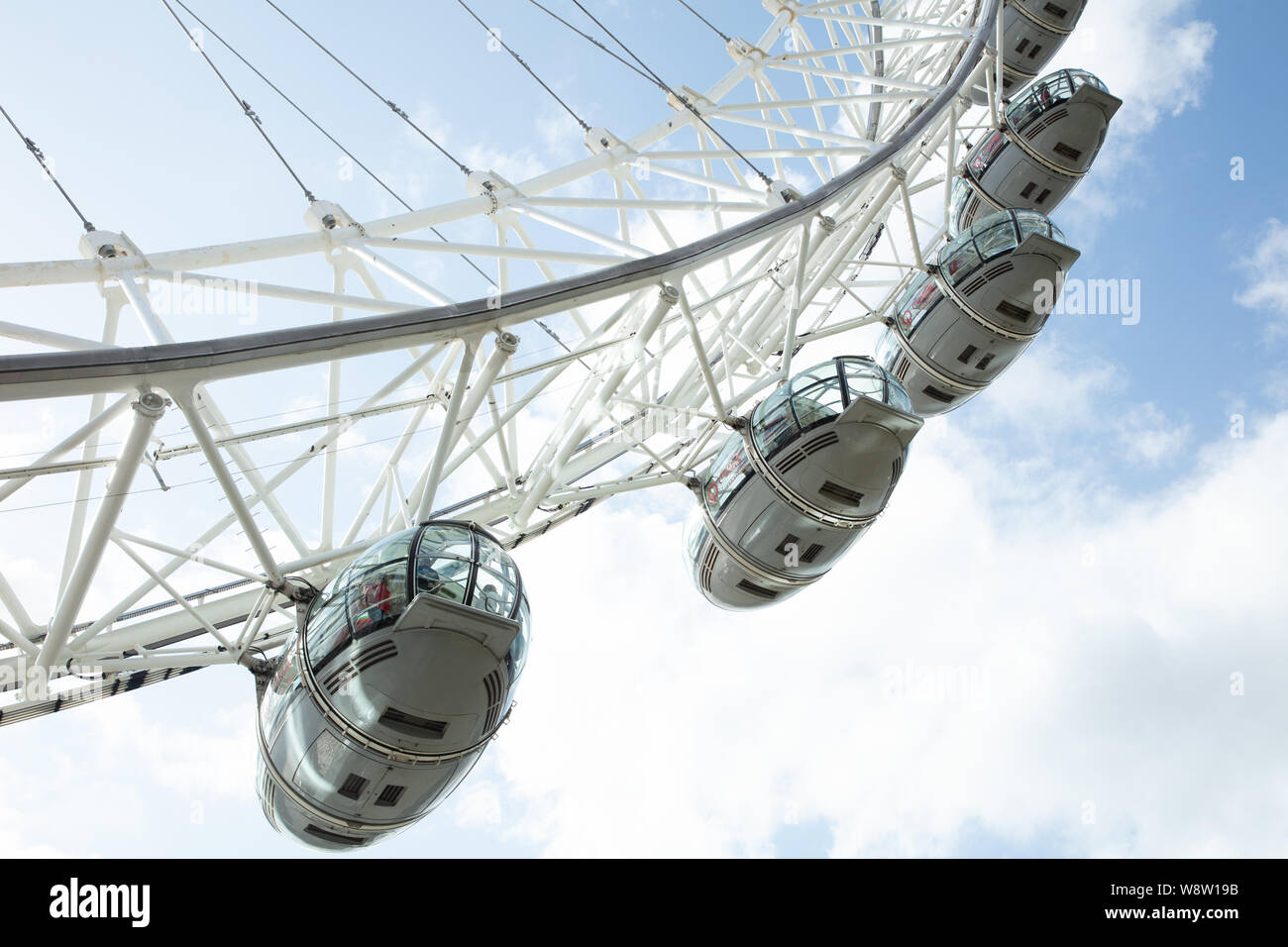 Parts of the structure of the landmark London Eye on the South Bank of ...