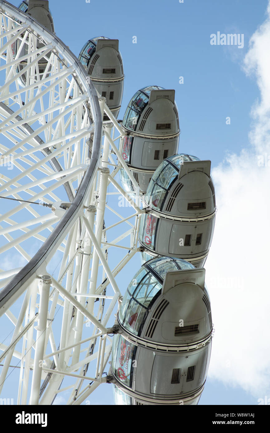 Parts of the structure of the landmark London Eye on the South Bank of ...
