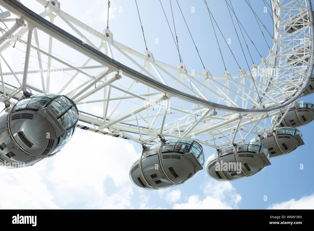 Parts of the structure of the landmark London Eye on the South Bank of ...