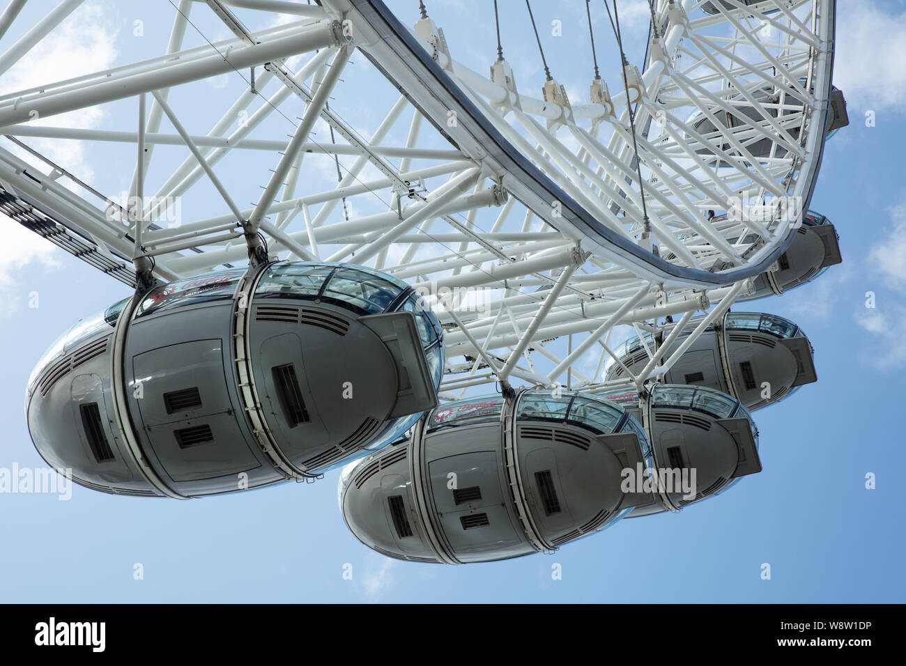 Parts of the structure of the landmark London Eye on the South Bank of ...