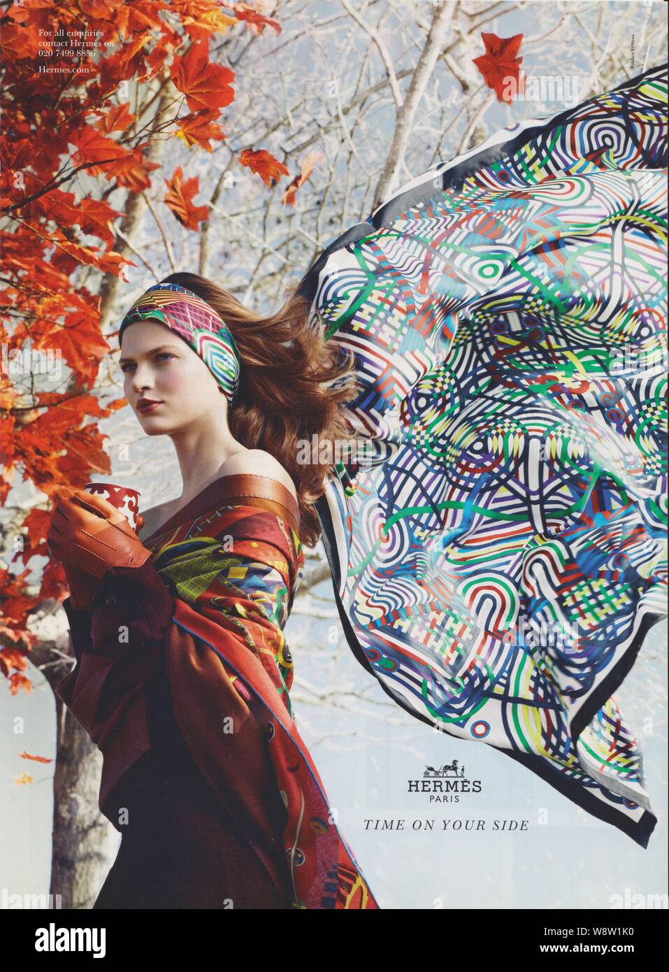 poster advertising HERMES Paris fashion house in paper magazine from ...