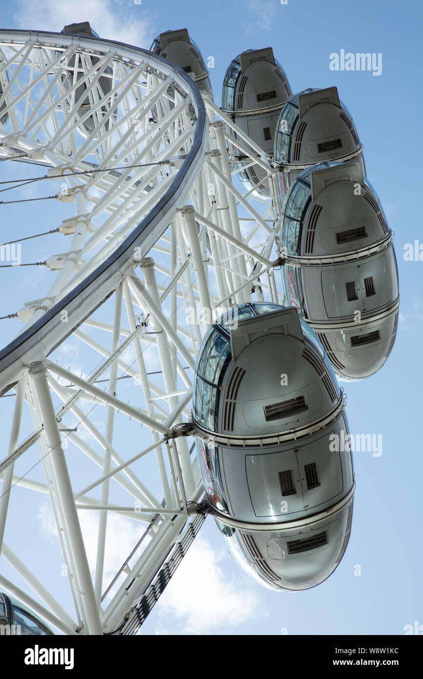 Parts of the structure of the landmark London Eye on the South Bank of ...