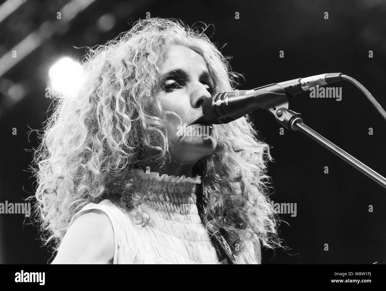 New York, NY - August 10, 2019: Singer Patty Griffin and band perform ...
