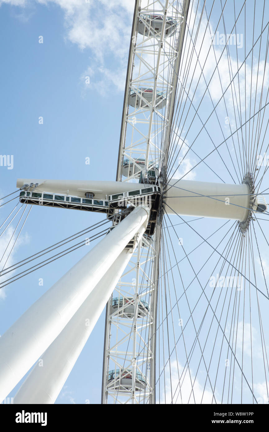 Parts of the structure of the landmark London Eye on the South Bank of ...