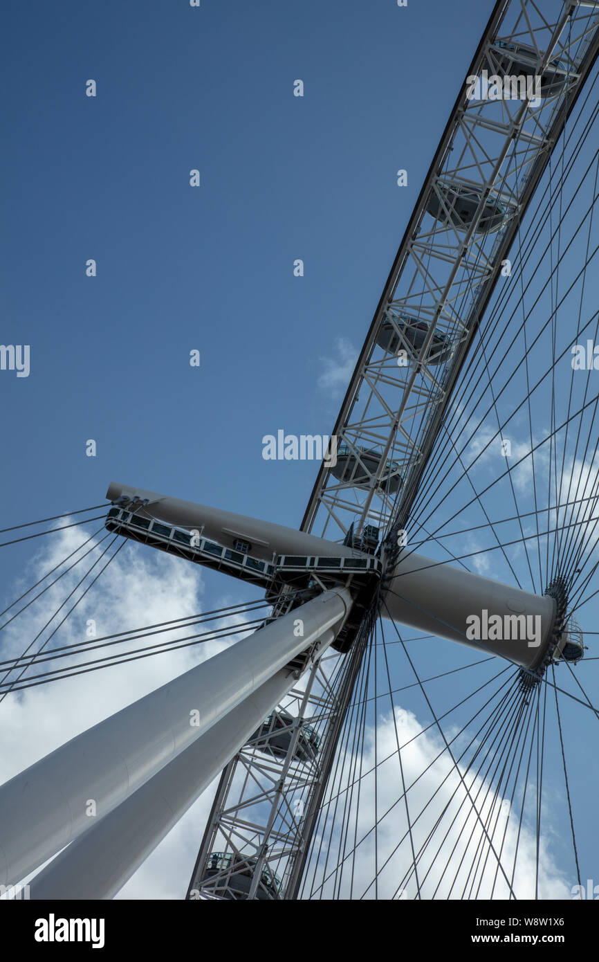 Parts of the structure of the landmark London Eye on the South Bank of ...