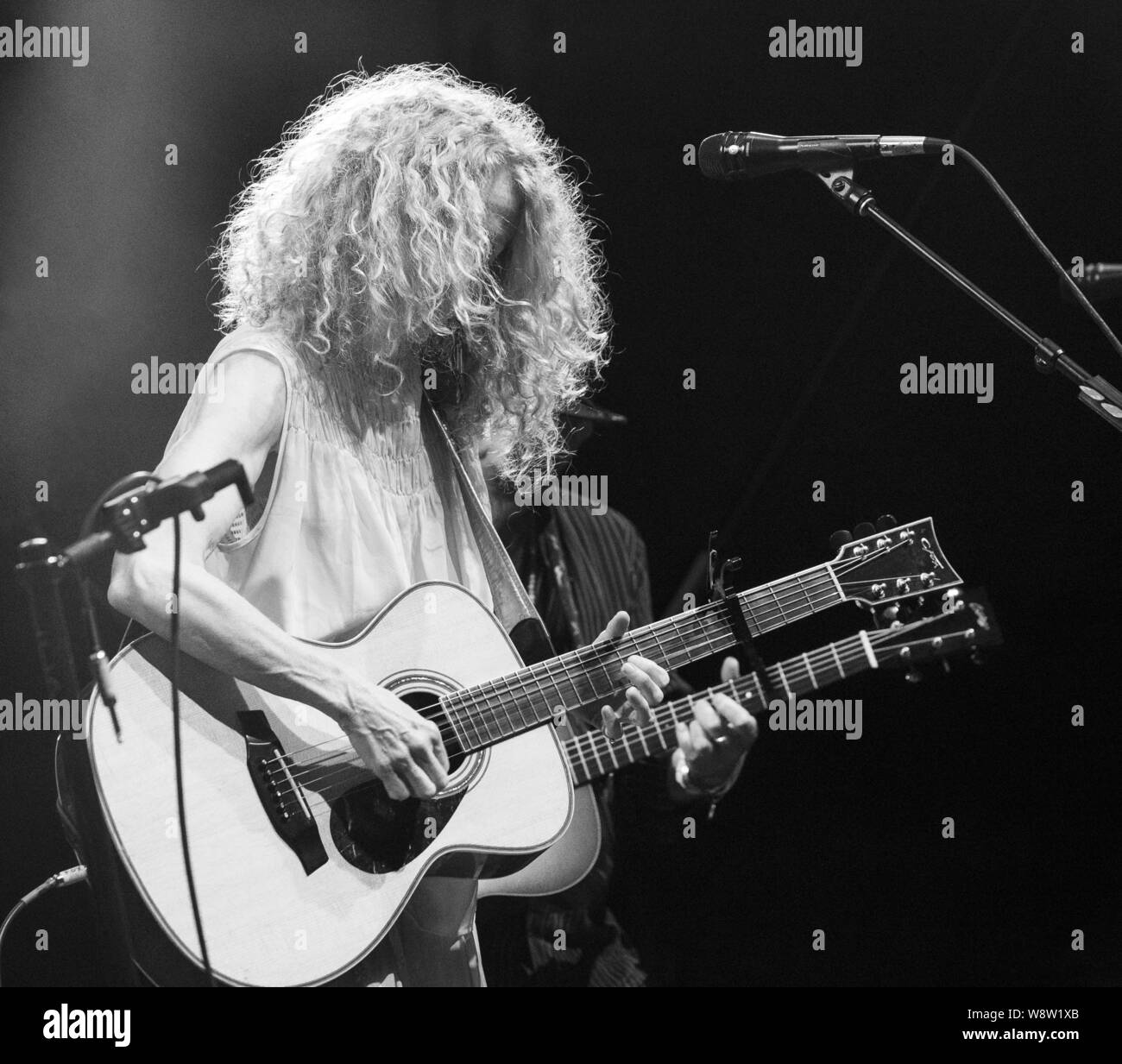 New York, NY - August 10, 2019: Singer Patty Griffin and band perform ...
