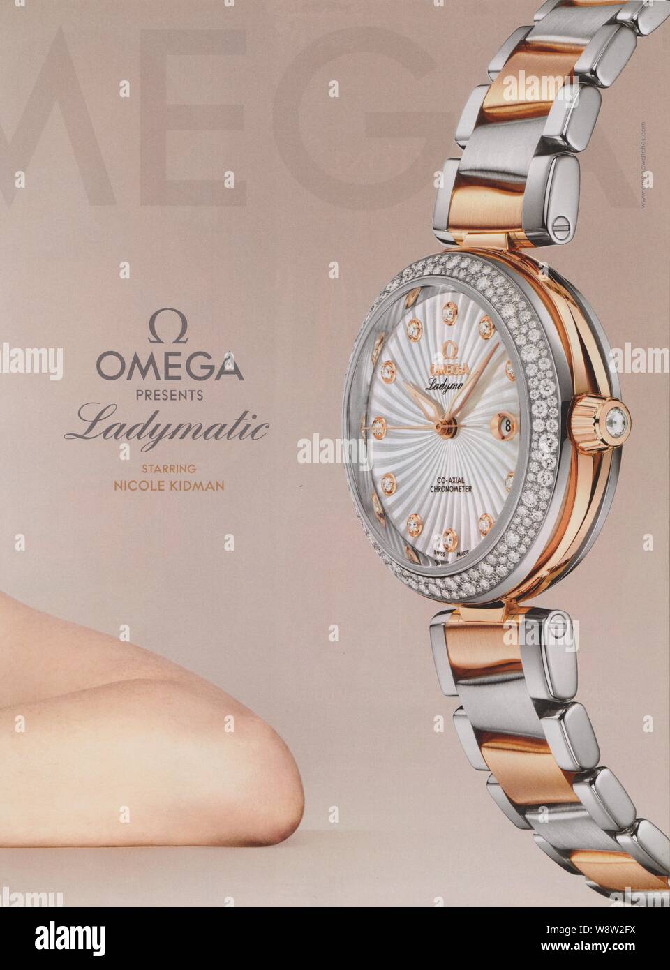 poster advertising OMEGA watch with Nicole Kidman in paper magazine ...