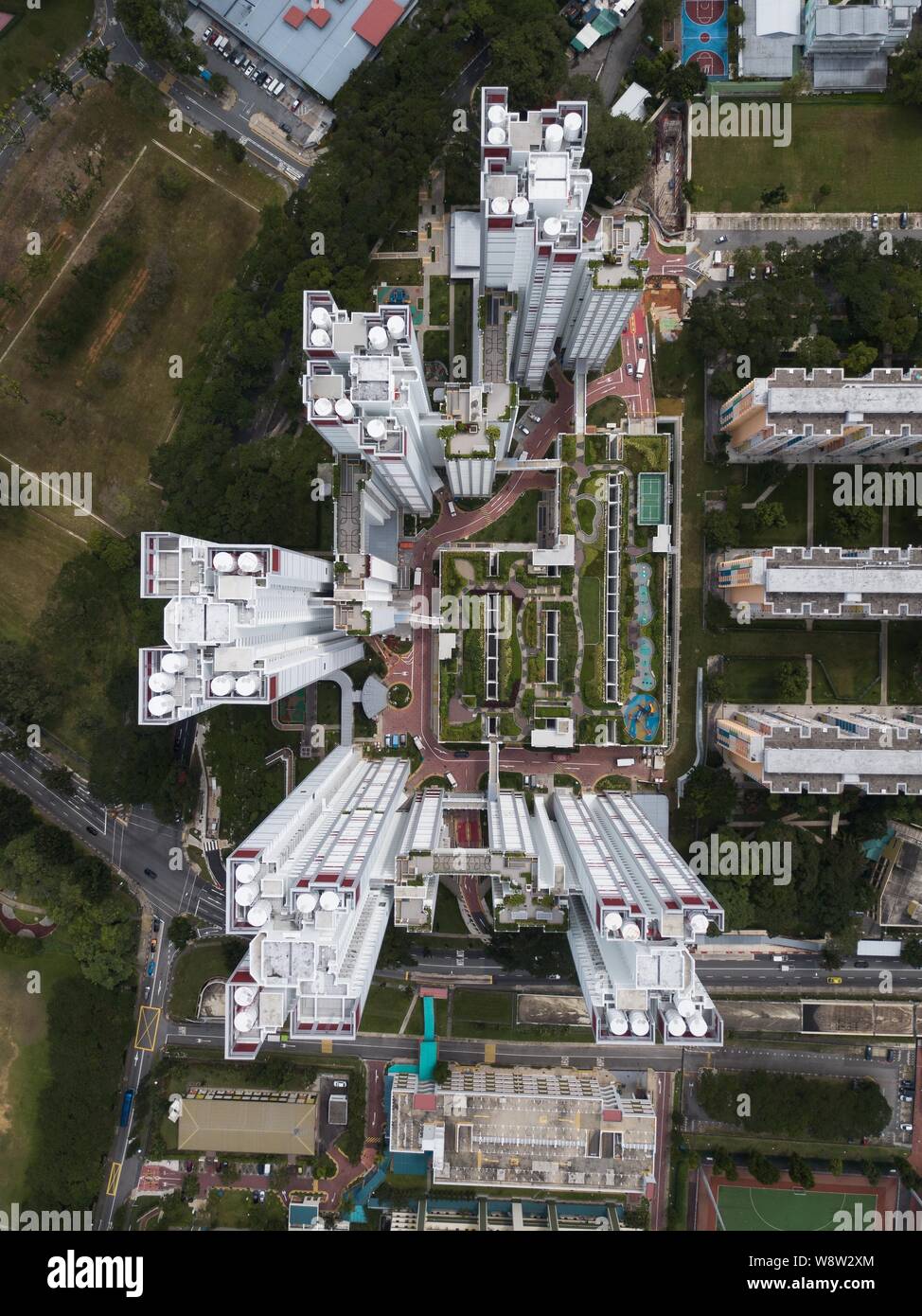 Aerial overhead shot of urban modern business architecture Stock Photo ...