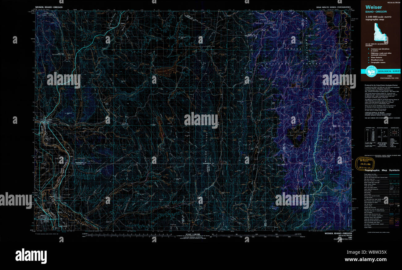 Map of weiser idaho hi-res stock photography and images - Alamy