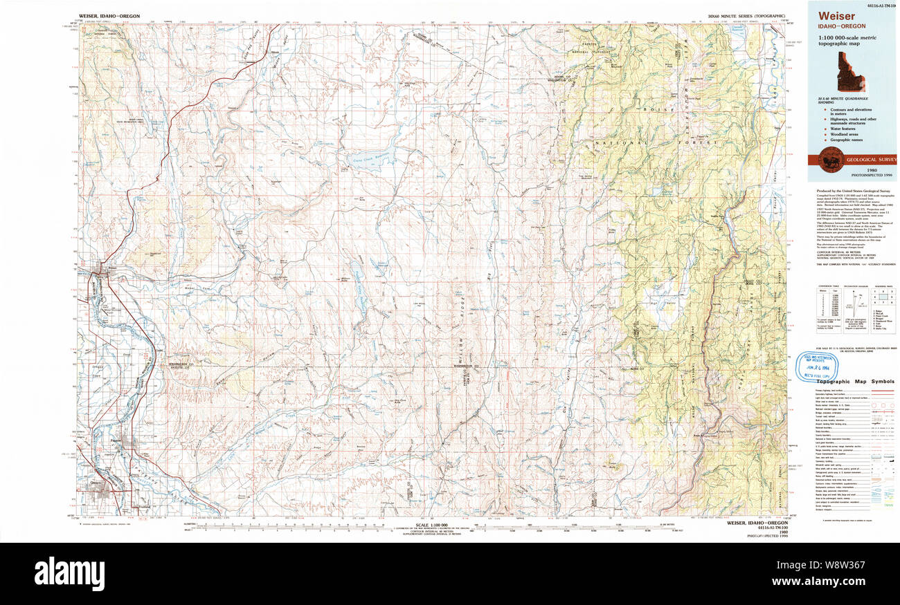 Map of weiser idaho hi-res stock photography and images - Alamy