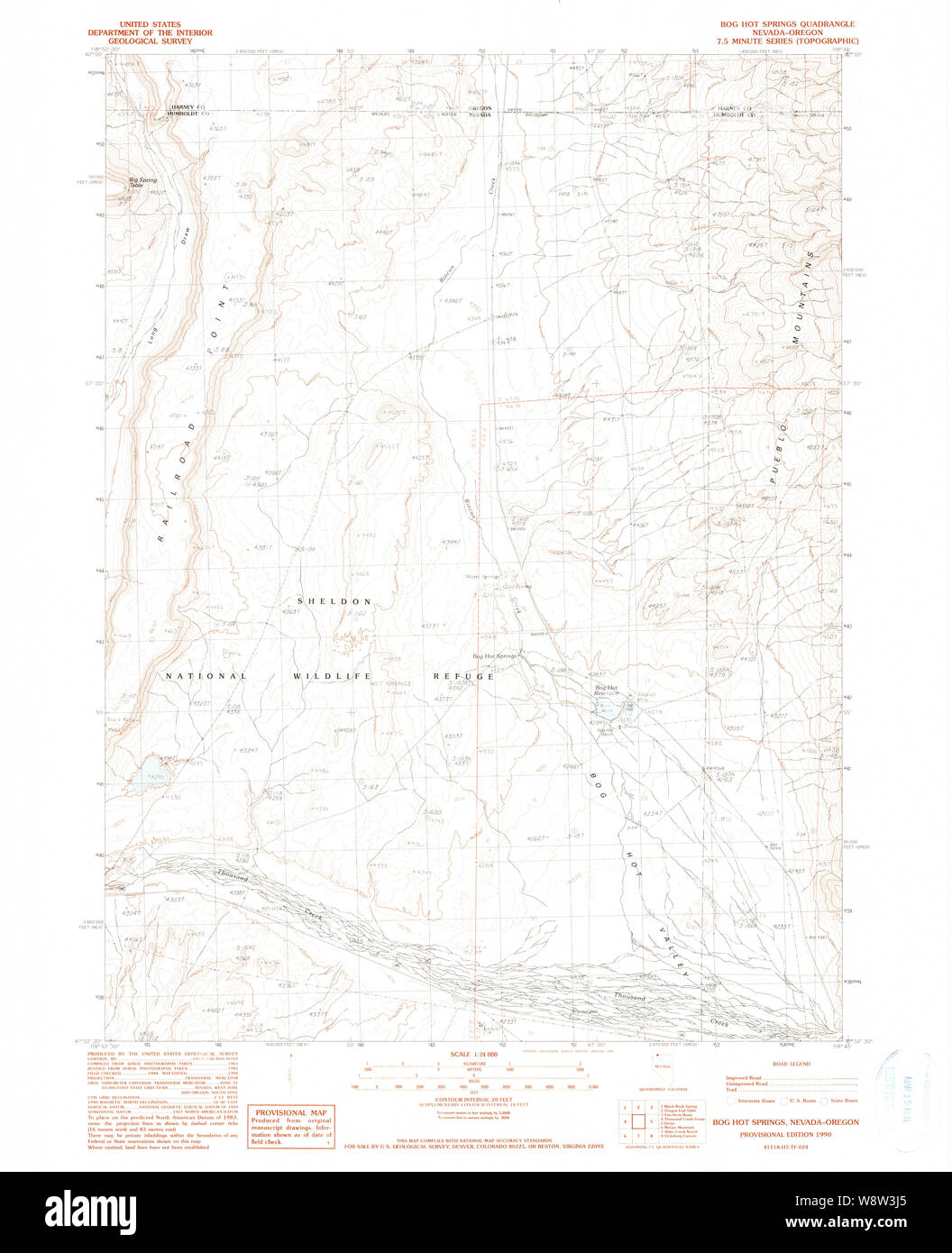 USGS Topo Map Nevada Bog Hot Springs 318177 1990 24000 Restoration ...