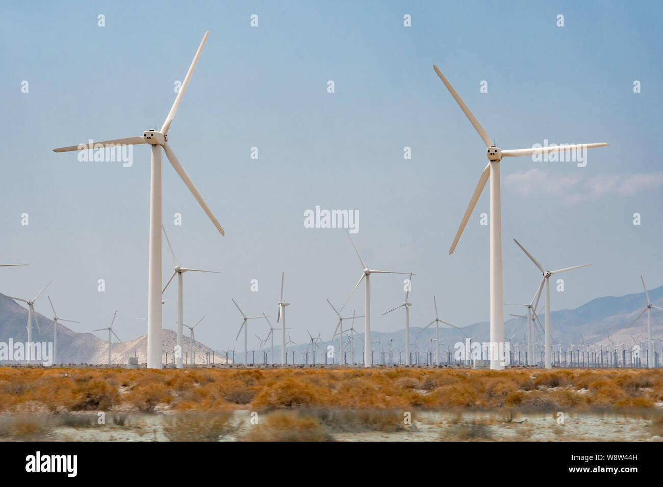 Large wind mill farm in Southern California desert Stock Photo - Alamy