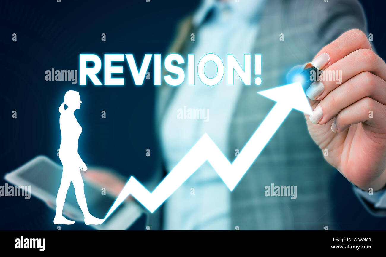 Writing note showing Revision. Business concept for action of revising ...