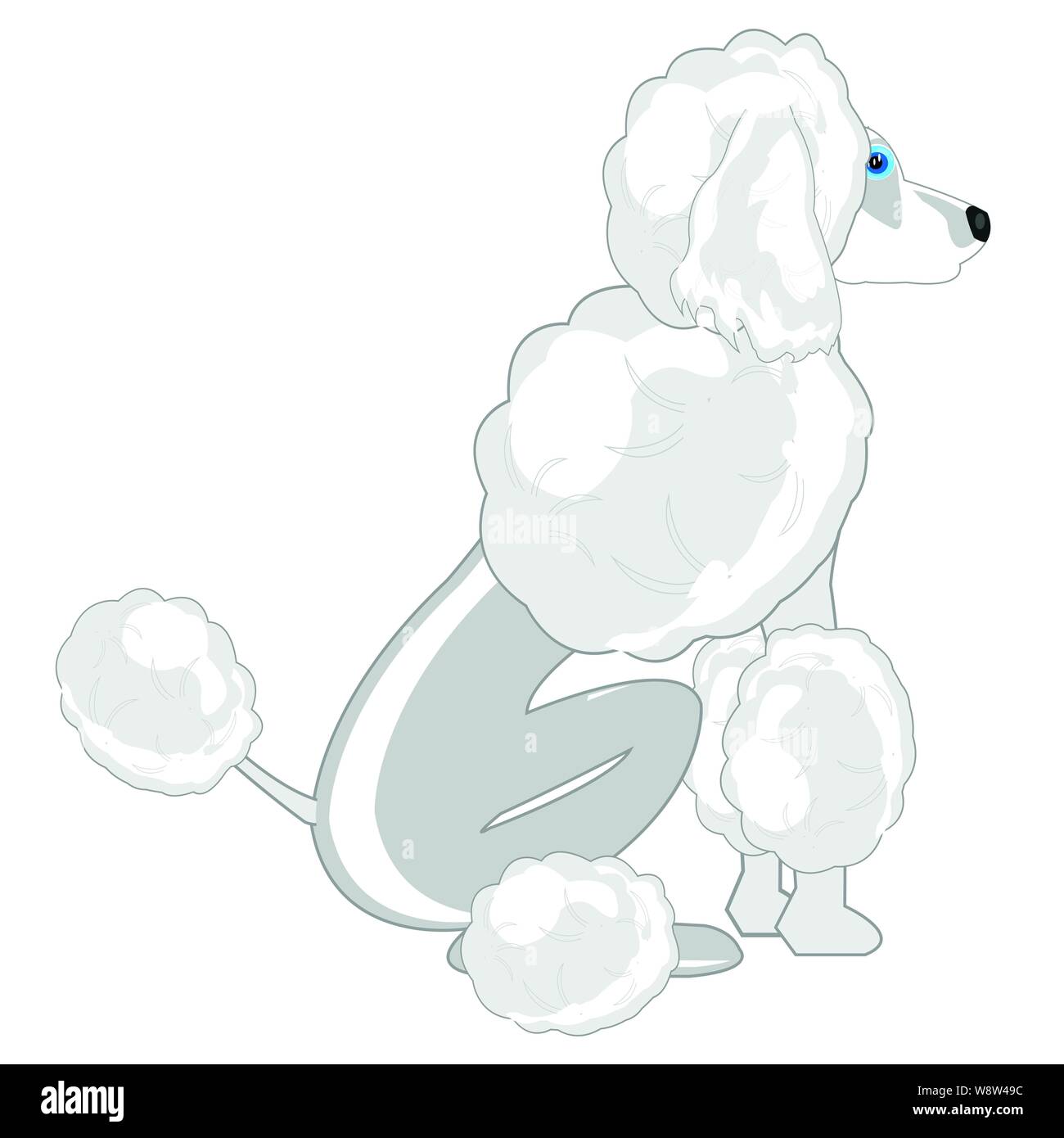 Vector illustration of the sitting dog of the sort poodle Stock Vector ...
