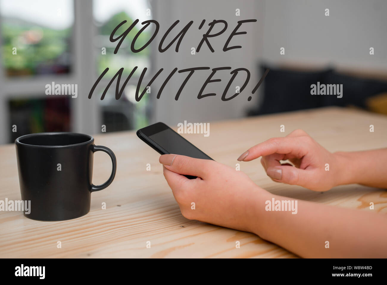 Conceptual hand writing showing You Re Invited. Concept meaning make a ...