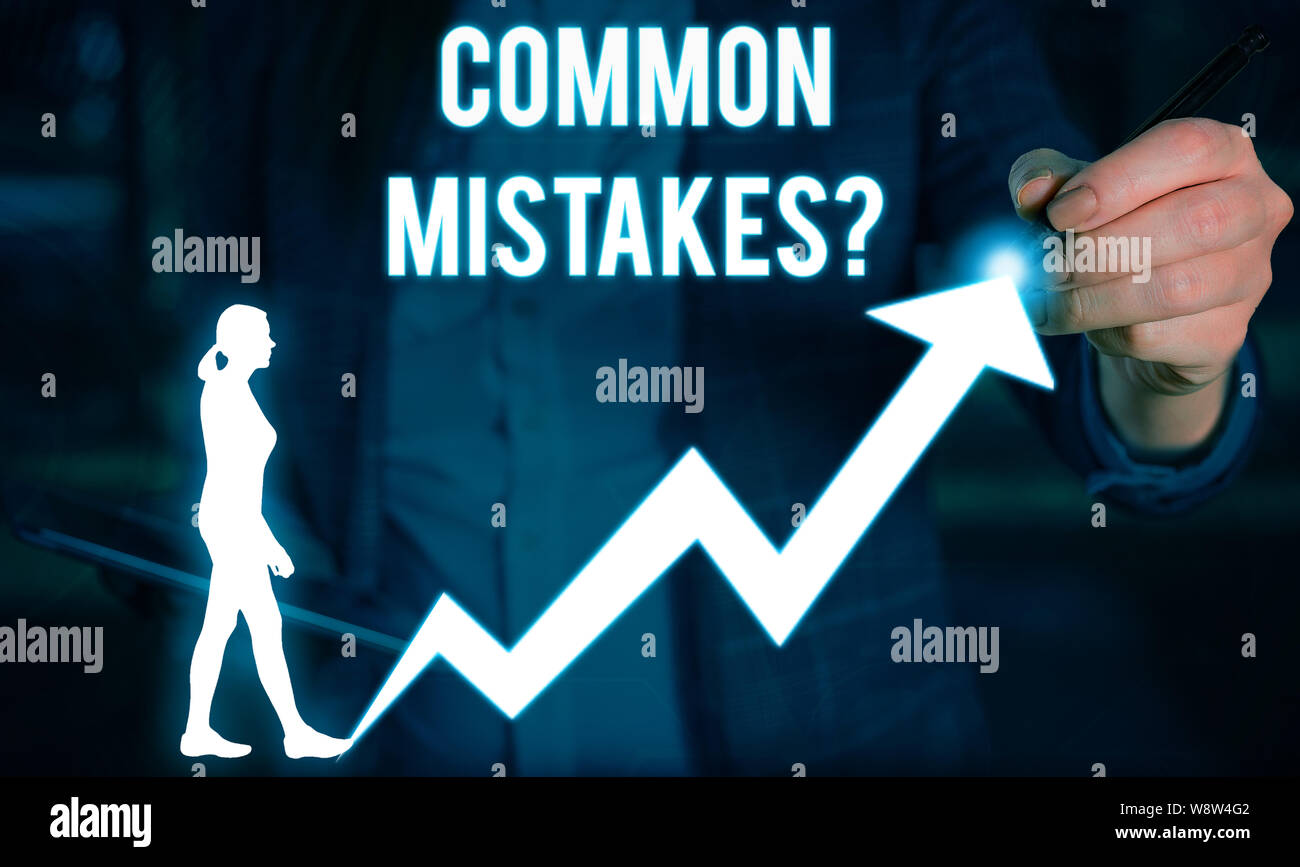 Writing note showing Common Mistakes question. Business concept for ...