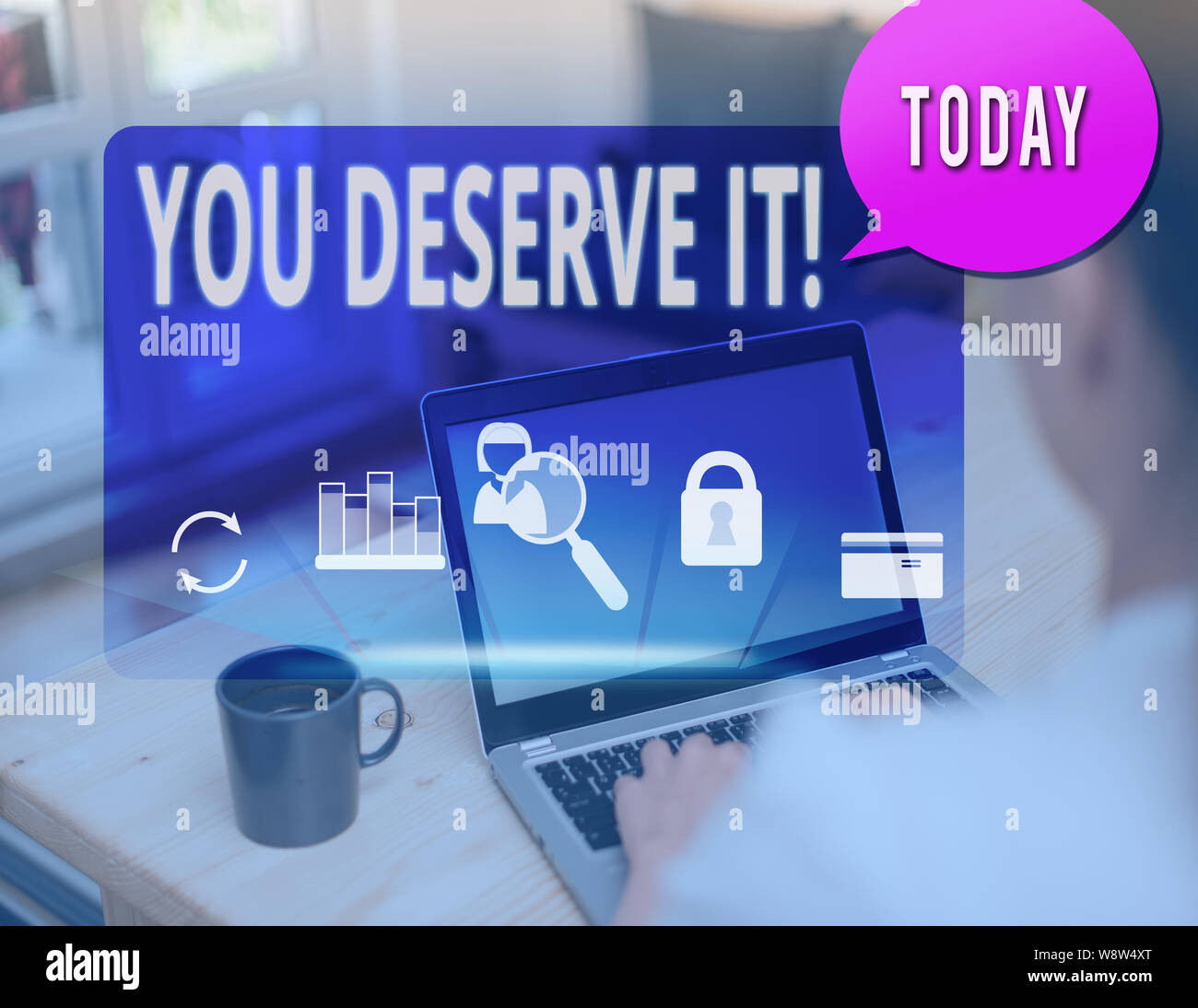 Text sign showing You Deserve It. Business photo text should have it ...