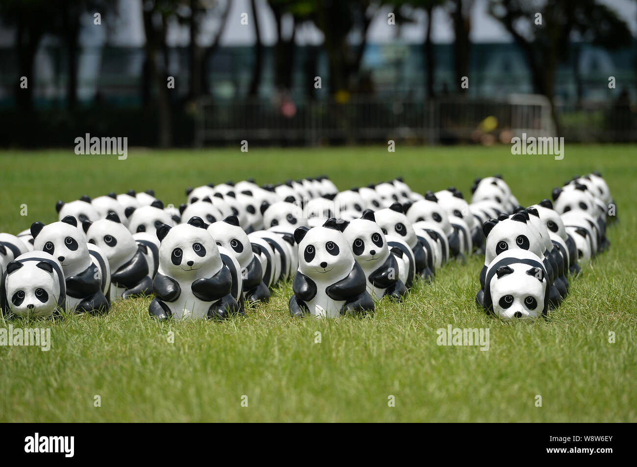 Paper pandas created by French artist Paulo Grangeon are on display at ...