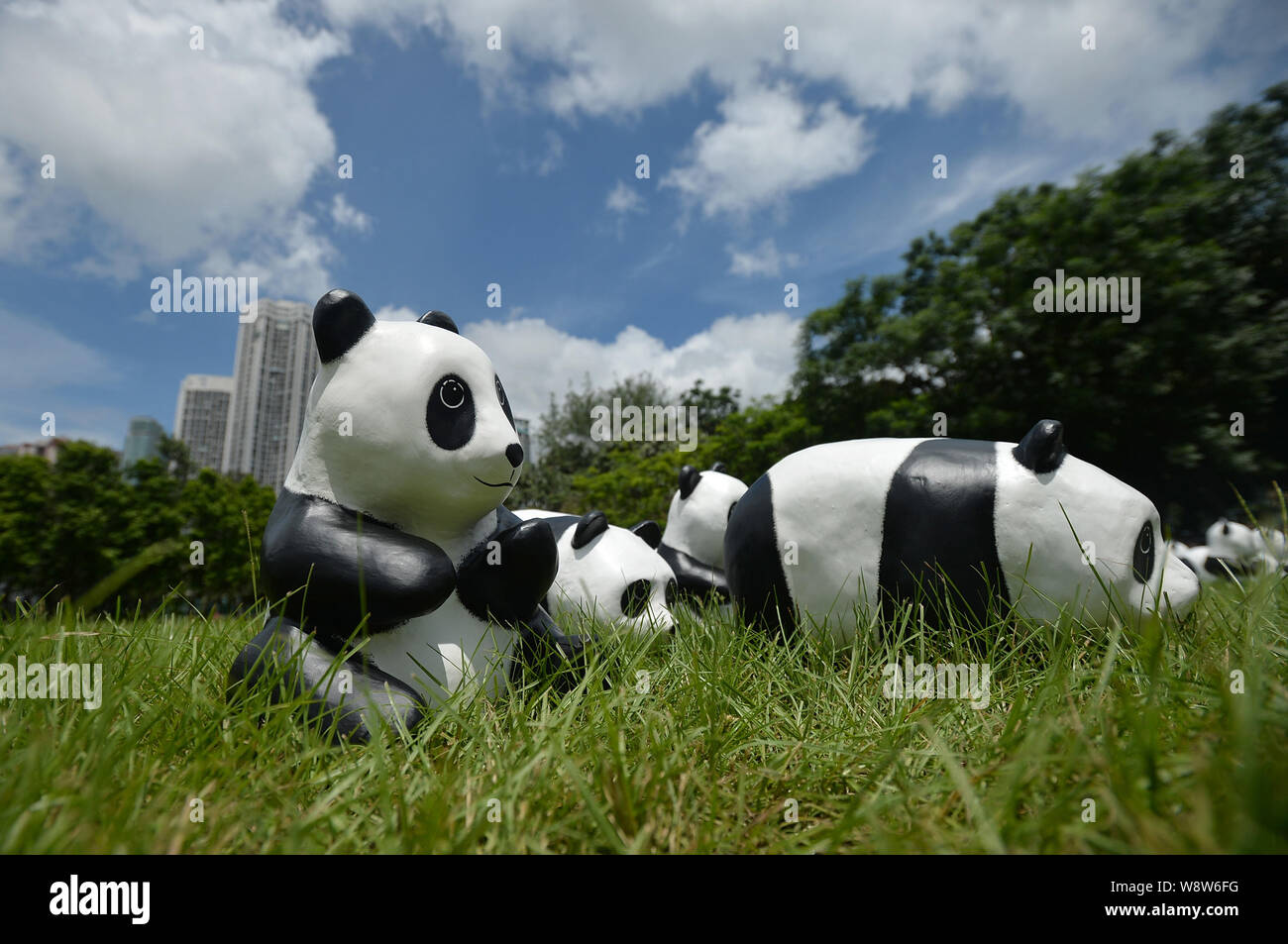 Paper pandas created by French artist Paulo Grangeon are on display at ...