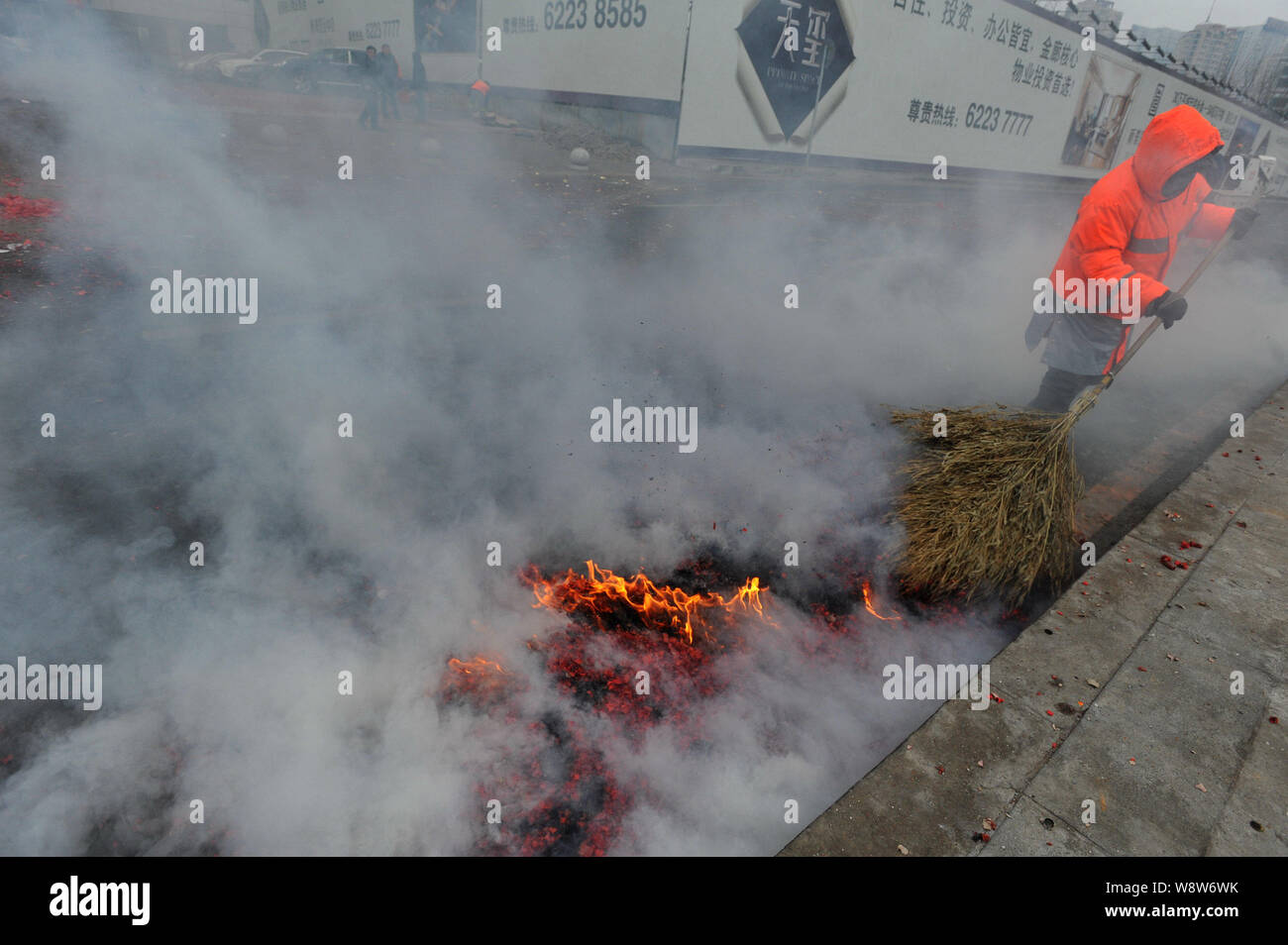 Burning firecrackers hi-res stock photography and images - Alamy