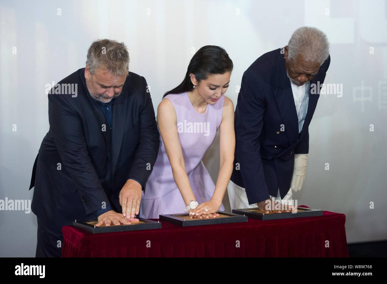 (From left) French director Luc Besson, Chinese actress Li Bingbing and ...