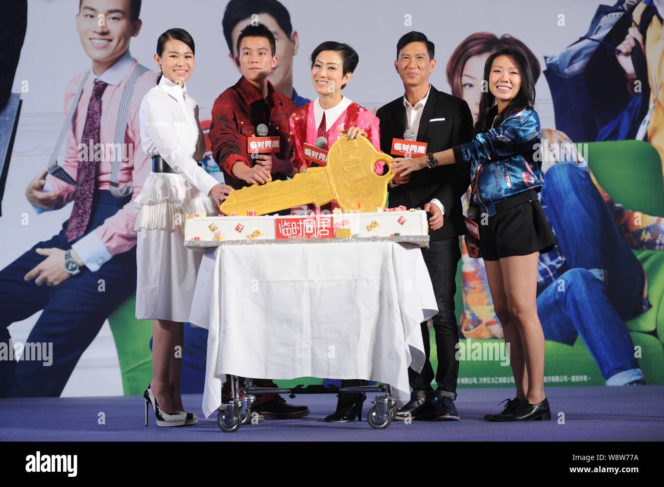 (From left) Hong Kong actress Myolie Wu, Chinese actor Oho Ou, Hong ...
