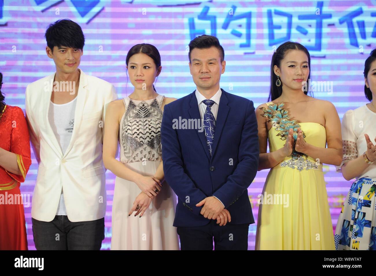 Taiwanese model and actor Dylan Kuo, second left, Hong Kong model and ...