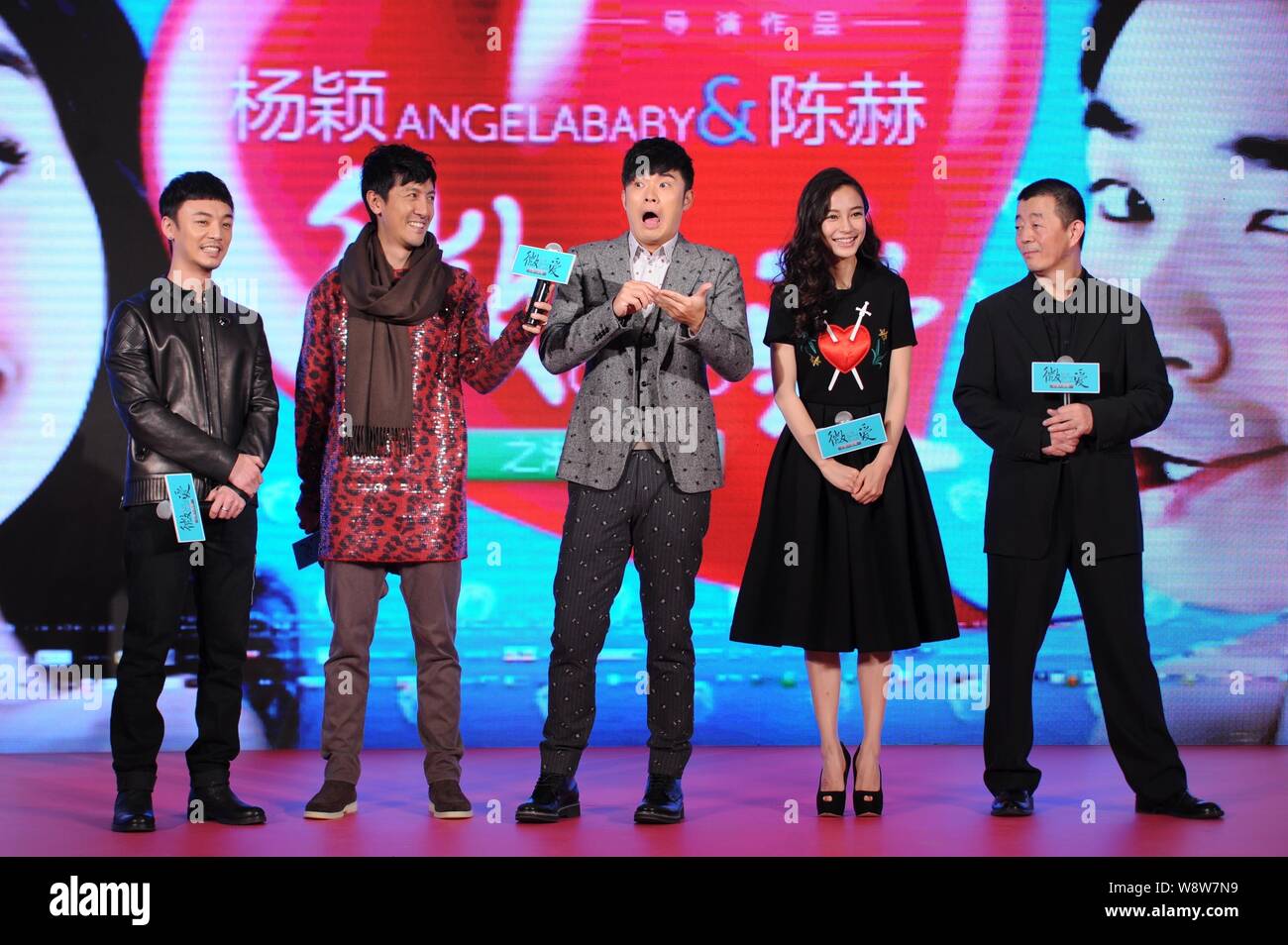 (From left) Chinese actors Cao Lu, Zhang Luyi and Chen He, Hong Kong ...