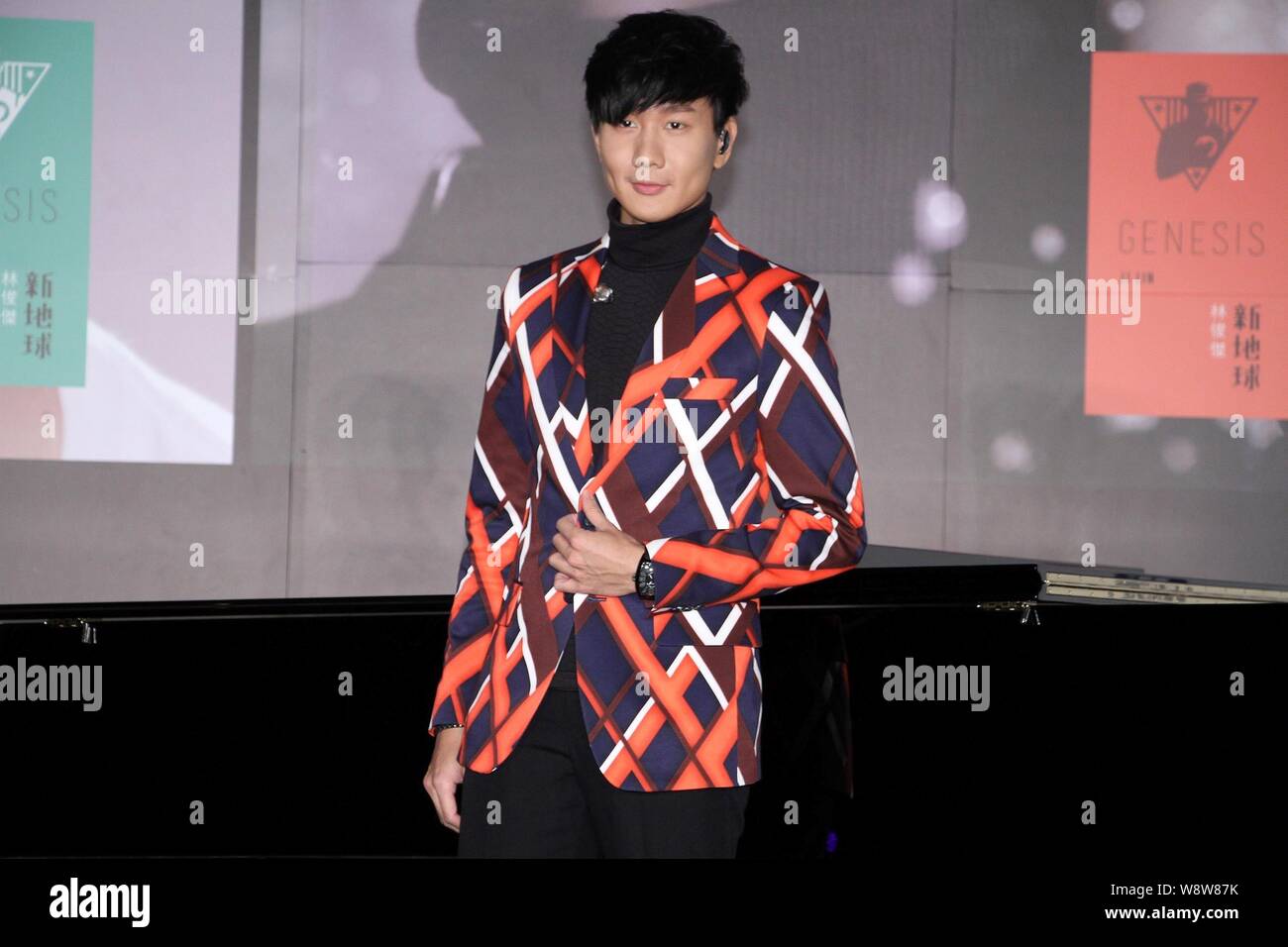 Singaporean singer JJ Lin poses during a press conference for his new ...