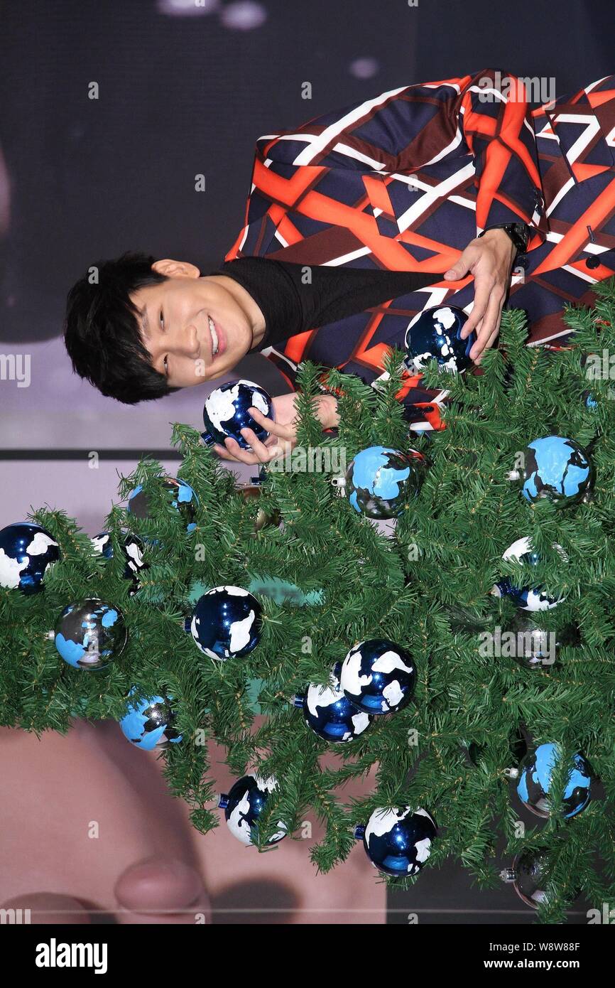 Singaporean singer JJ Lin poses during a press conference for his new ...