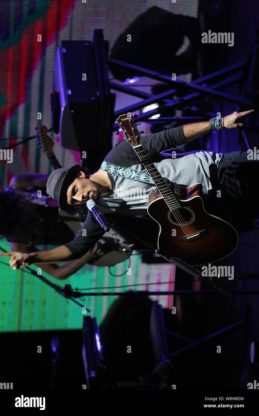 American singer-songwriter Jason Mraz performs during his concert in ...