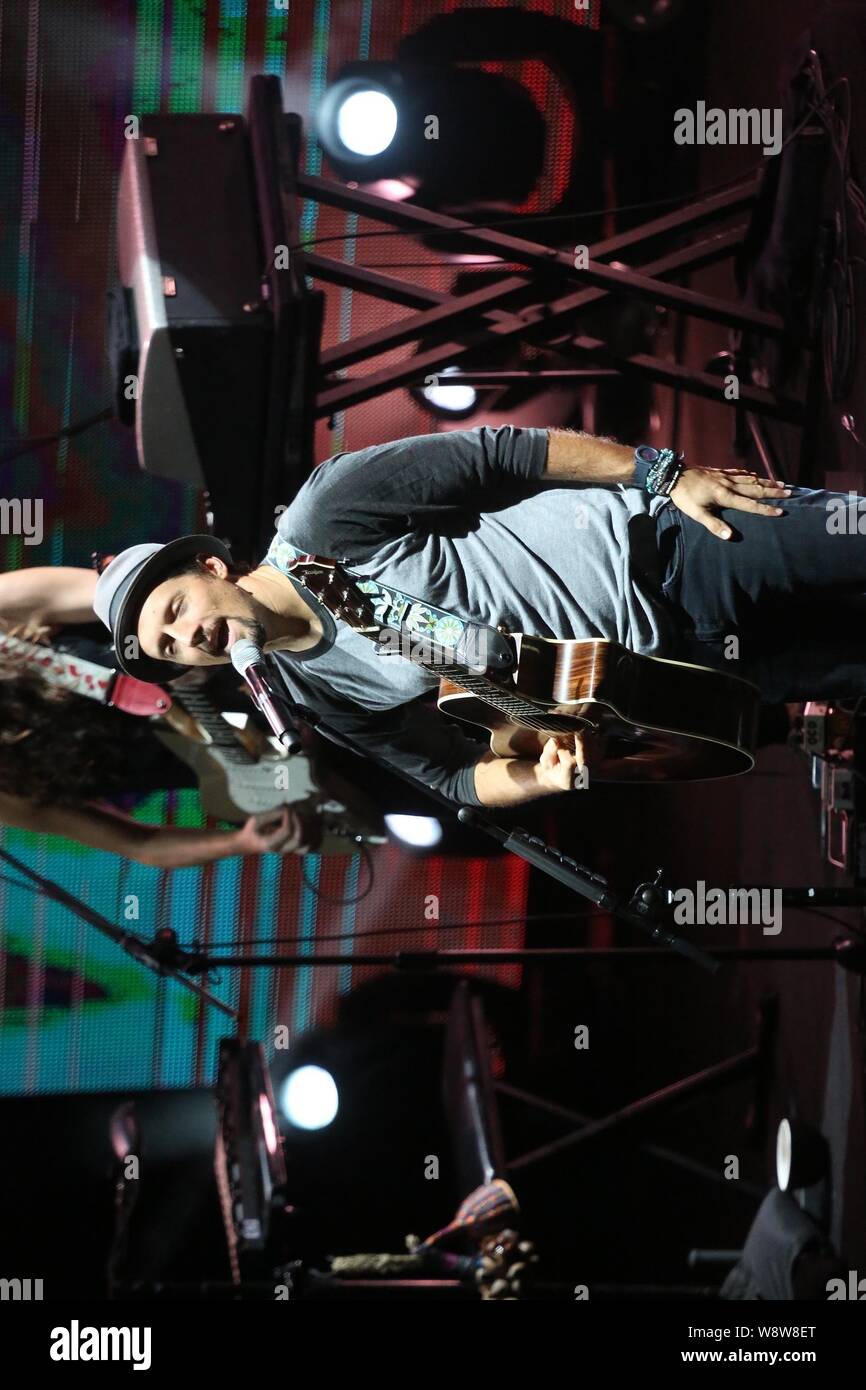 American singer-songwriter Jason Mraz performs during his concert in ...