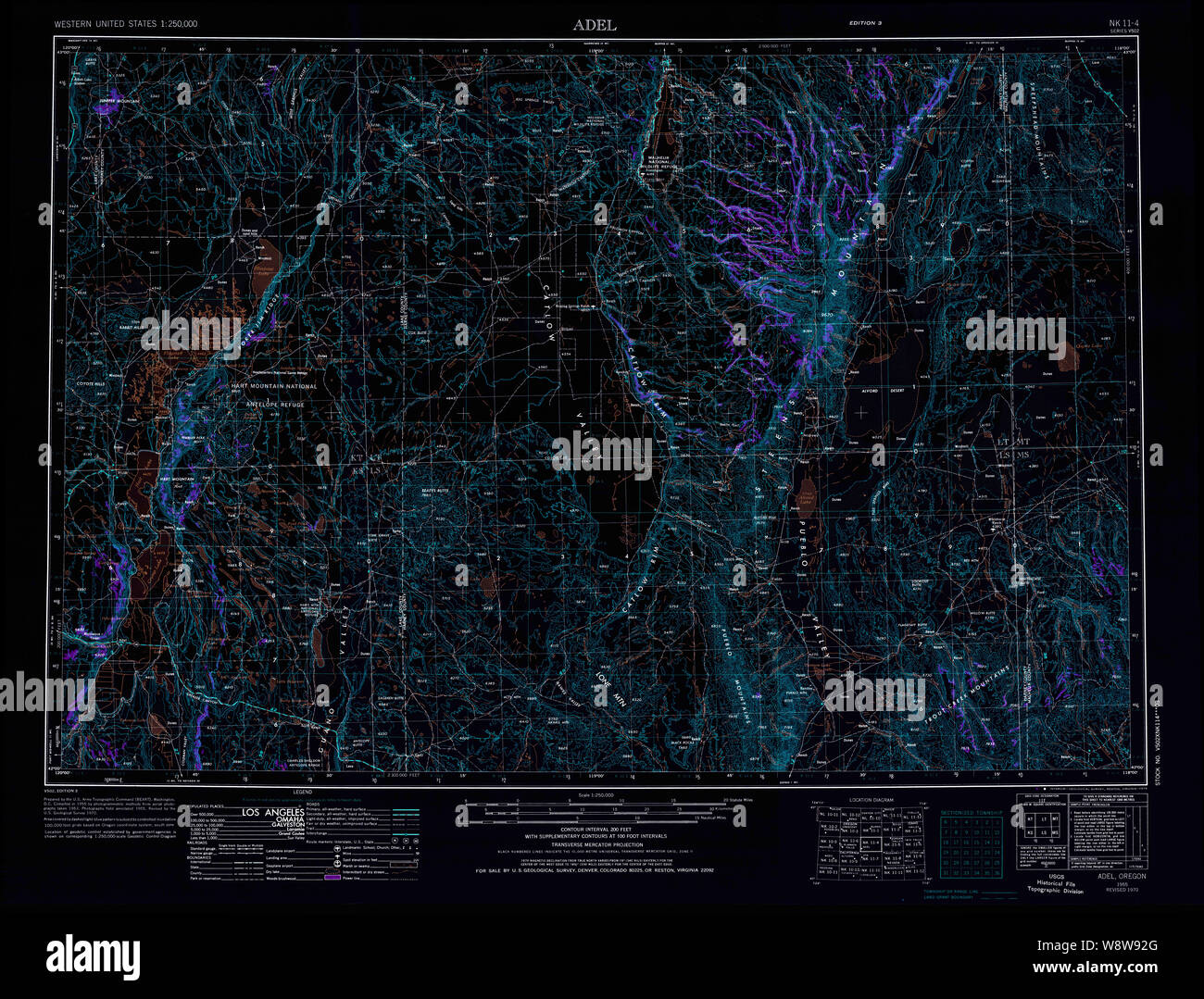 Map of adel oregon hi-res stock photography and images - Alamy