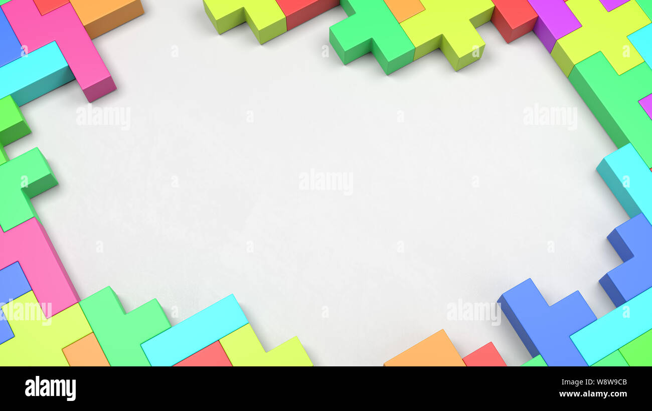 Colorful Blocks Combined as a Frame on White Background with Copy Space ...