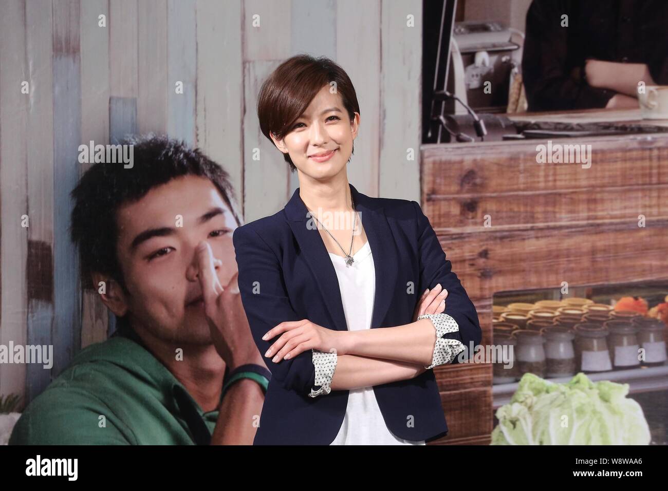 Taiwanese actress Megan Lai poses during a press conference for her new ...