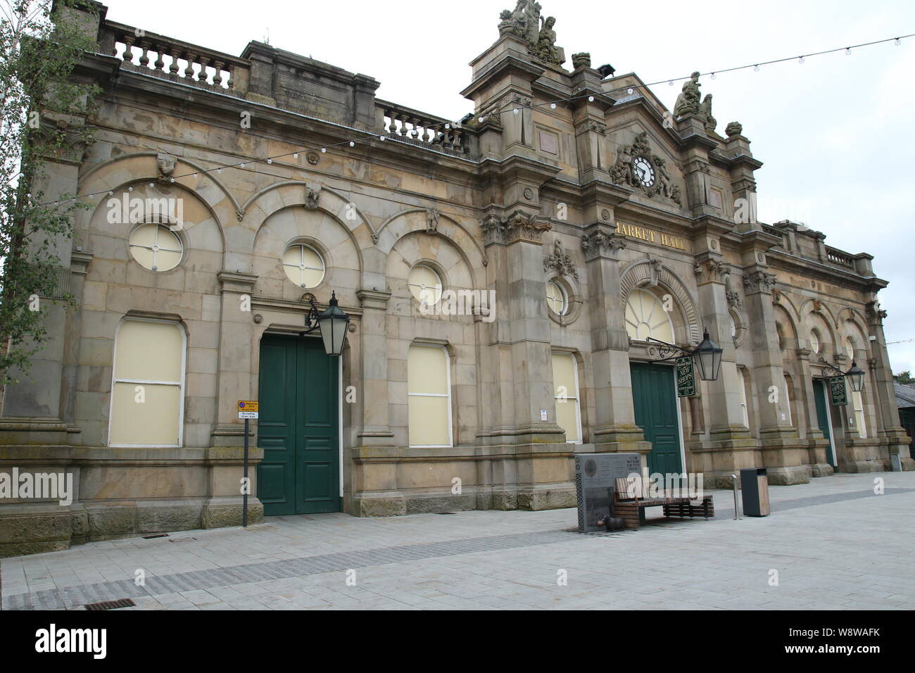 Accrington Town Centre memorial seating area Stock Photo - Alamy