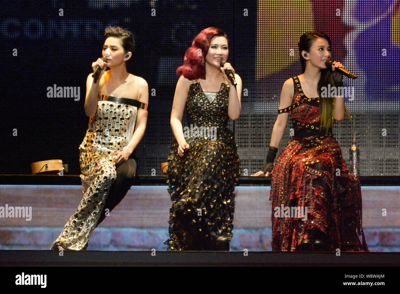 (From right) Hebe Tien, Selina Jen and Ella Chen of Taiwanese pop girl ...
