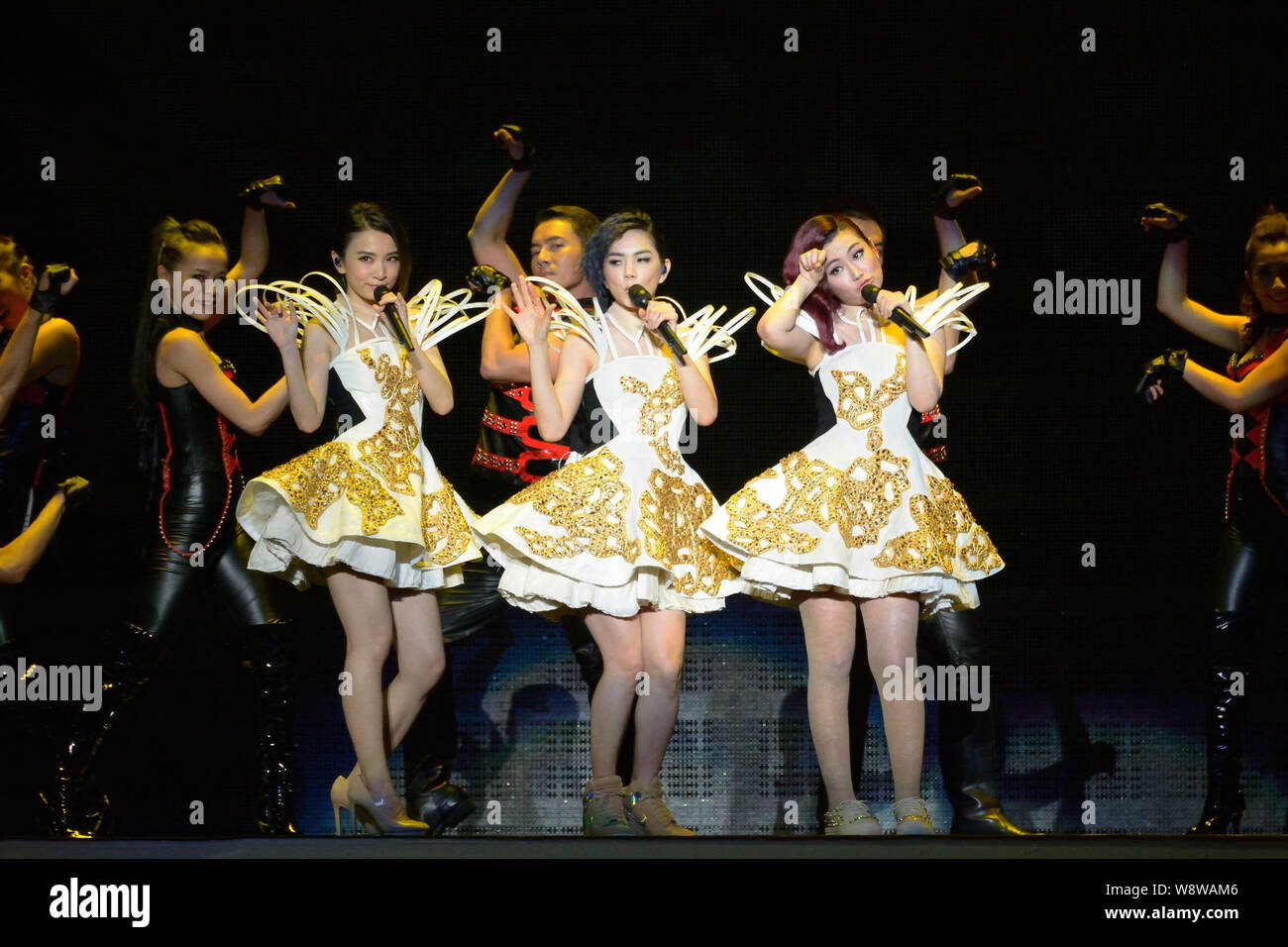 (From left) Hebe Tien, Ella Chen and Selina Jen of Taiwanese pop girl ...